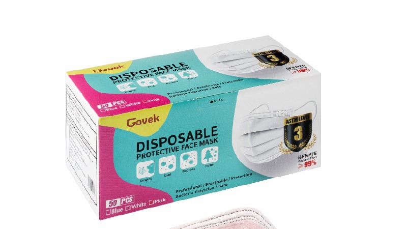 【附購買連結】GOVEK Level 3 粉紅色口罩 售 $38/50個