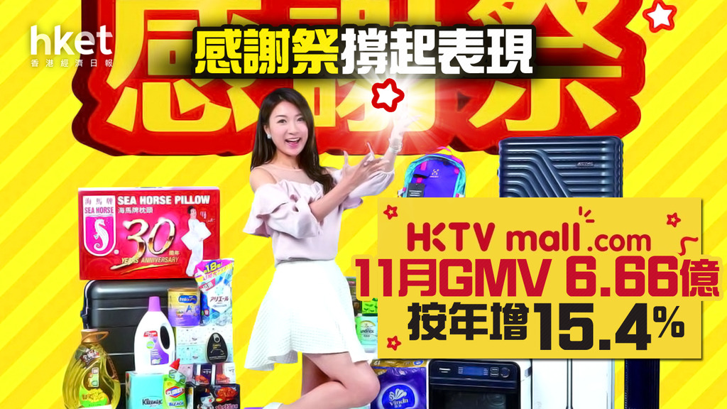 【香港科技探索】HKTVmall 11月GMV 6.66億、按年增15.4% 早前感謝祭撐起表現