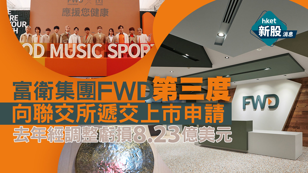 【新股IPO】富衛集團FWD第三度向聯交所遞交上市申請 去年經調整虧損8.23億美元（第二版）