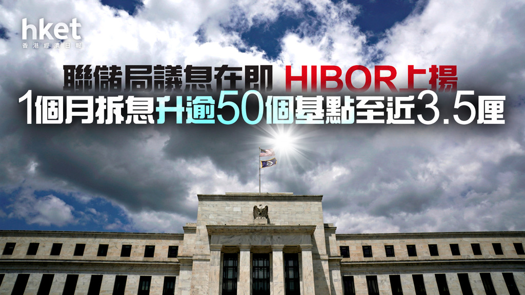 【港元拆息】議息在即HIBOR全線上揚 1個月拆息升逾50個基點至近3.5厘