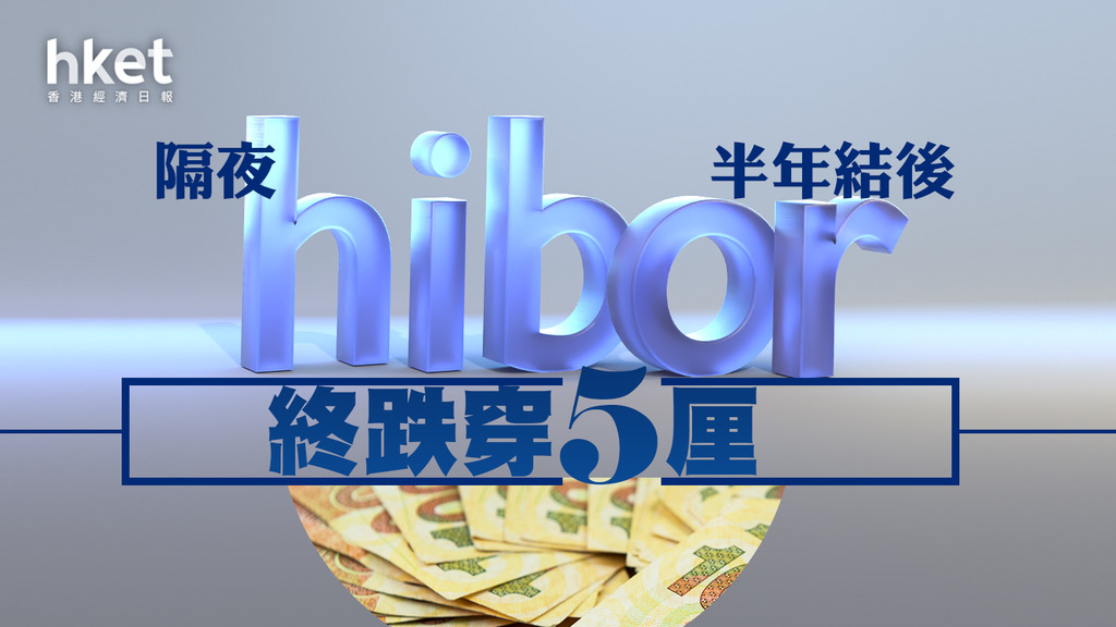 【HIBOR】隔夜拆息半年結後終跌穿5厘 報4.50厘