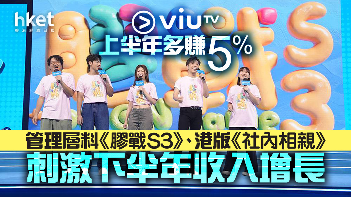 【業績｜電盈】ViuTV上半年多賺5% 管理層預計《膠戰S3》及港版《社內相親》刺激下半年收入增長