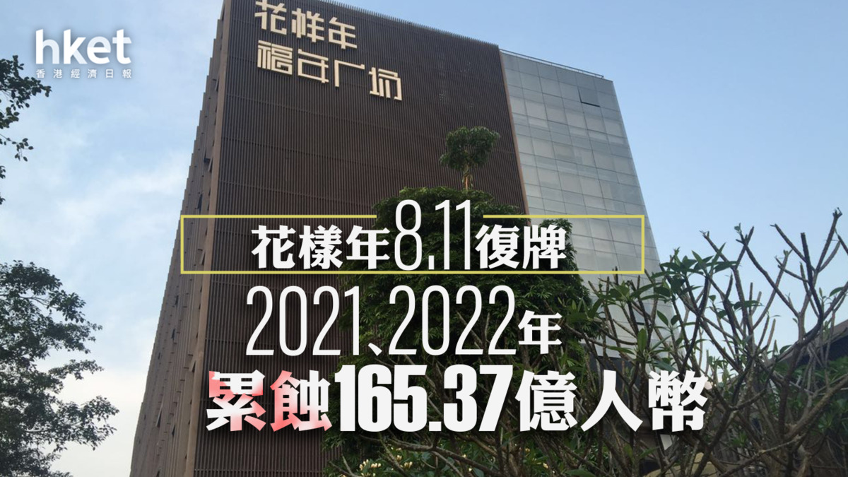 【內房危機】花樣年復牌後挫49% 2021、2022年累蝕165.37億人幣