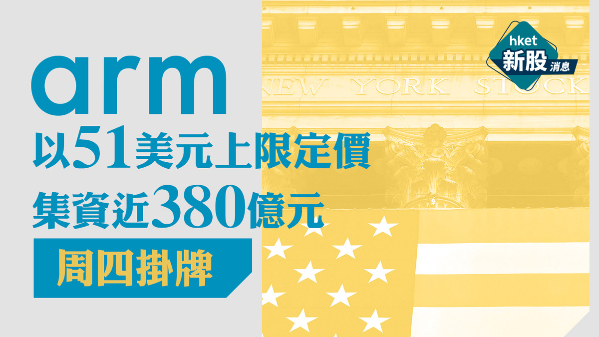 【ARM上市】Arm盤前再升9% 一度突破70美元大關 基石股東雲集芯片大佬