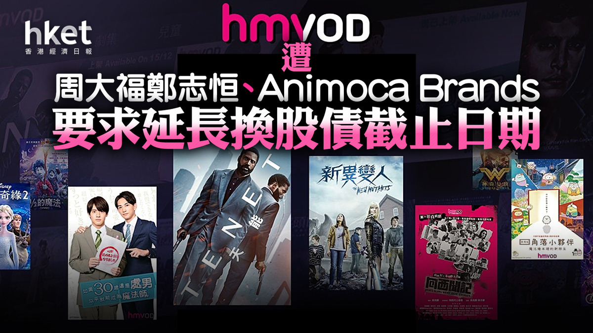 【GEM上市】HMVOD遭周大福鄭志恒、Animoca Brands要求延長換股債截止日期 細價股炒家呂宇健同日斥660萬增持