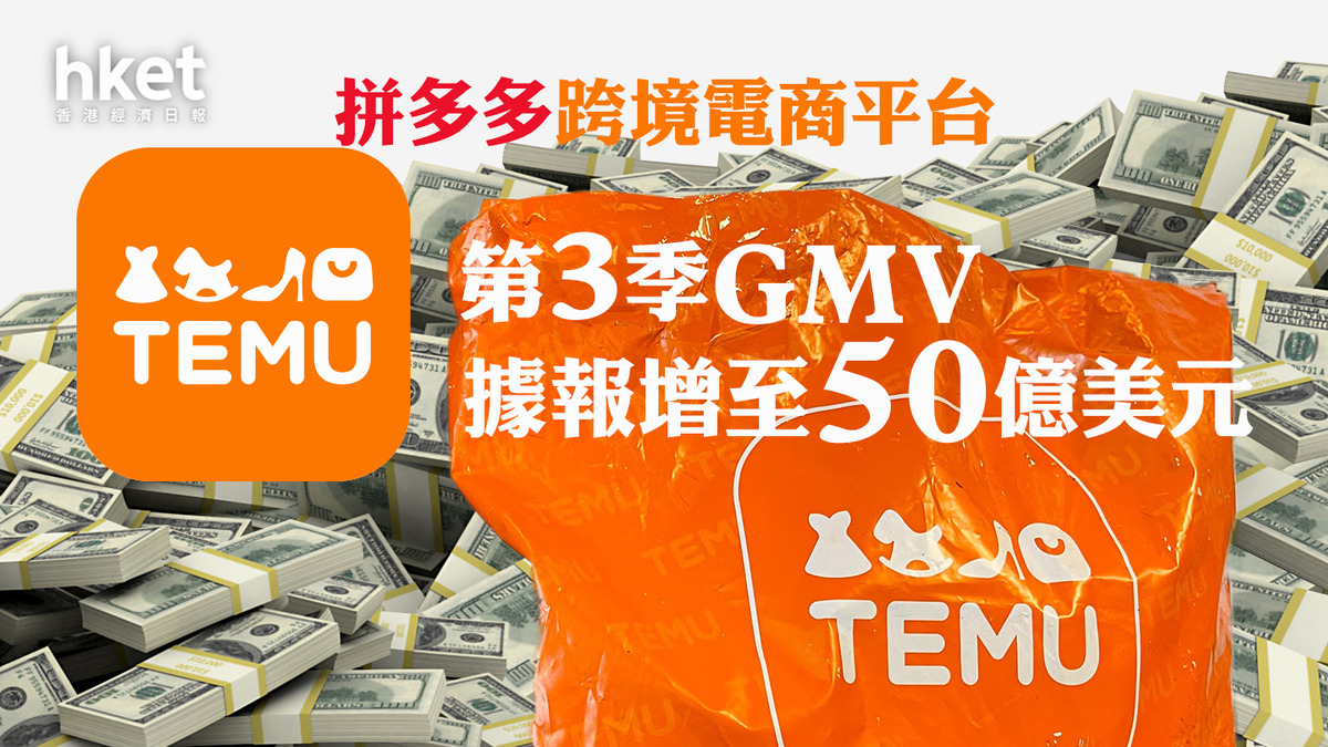 【跨境電商】拼多多Temu據報第3季GMV增至50億美元 美國地區貢獻約6成銷售