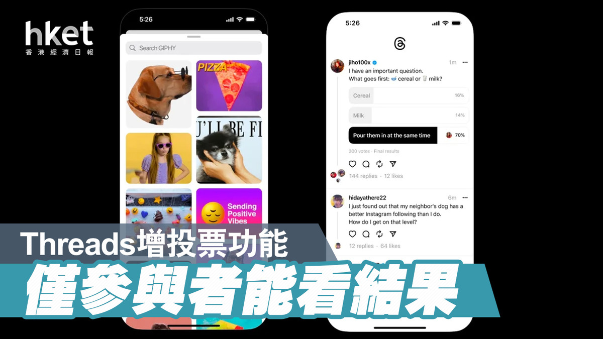【Threads新功能】追趕Twitter步伐？ Threads推GIF回覆及投票功能