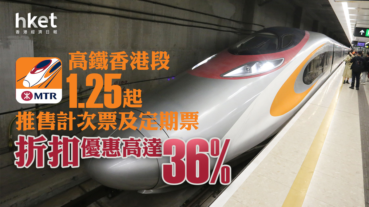 港鐵66｜高鐵香港段1.25起推售計次票及定期票 折扣優惠高達36%