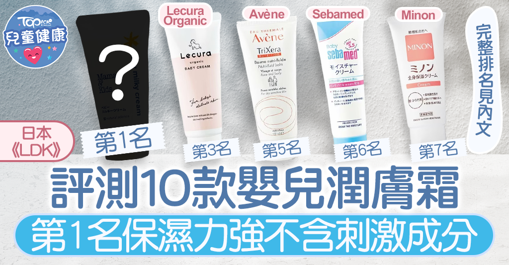 BB潤膚霜推薦｜日本《LDK》評測10款嬰兒潤膚霜 第1名保濕力強不含刺激成分