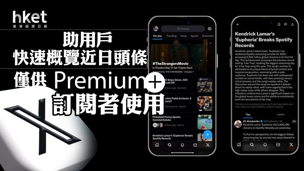 Grok AI｜X發布「Stories on X」功能 藉AI生成新聞與熱門話題摘要