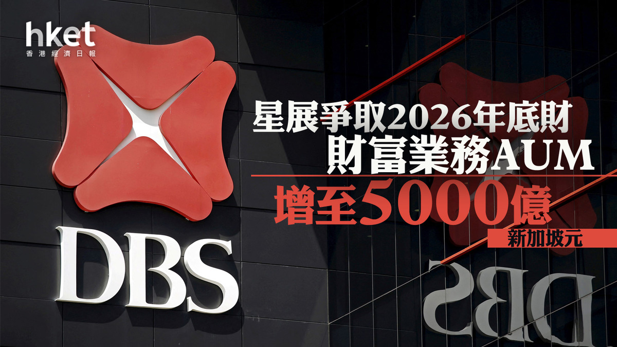 星資銀行｜星展爭取2026年底財富業務AUM增至5000億新加坡元 較去年AUM高37%