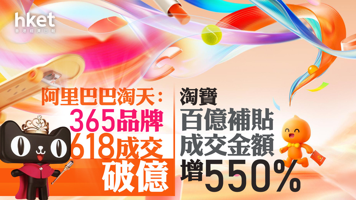 618｜阿里巴巴淘天：365品牌618成交破億 淘寶百億補貼成交金額增550%