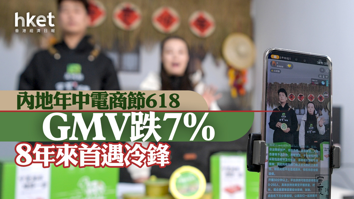 618｜內地年中電商節618 GMV跌7% 8年來首遇冷鋒