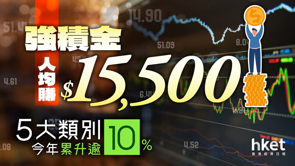 強積金人均賺$15,500 5大類別年初至今累升逾10%