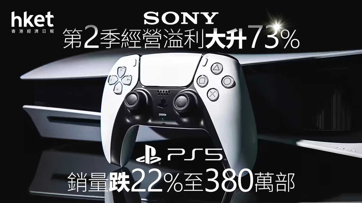Sony業績｜Sony第2季經營溢利大升73% PS5銷量跌22%至380萬部