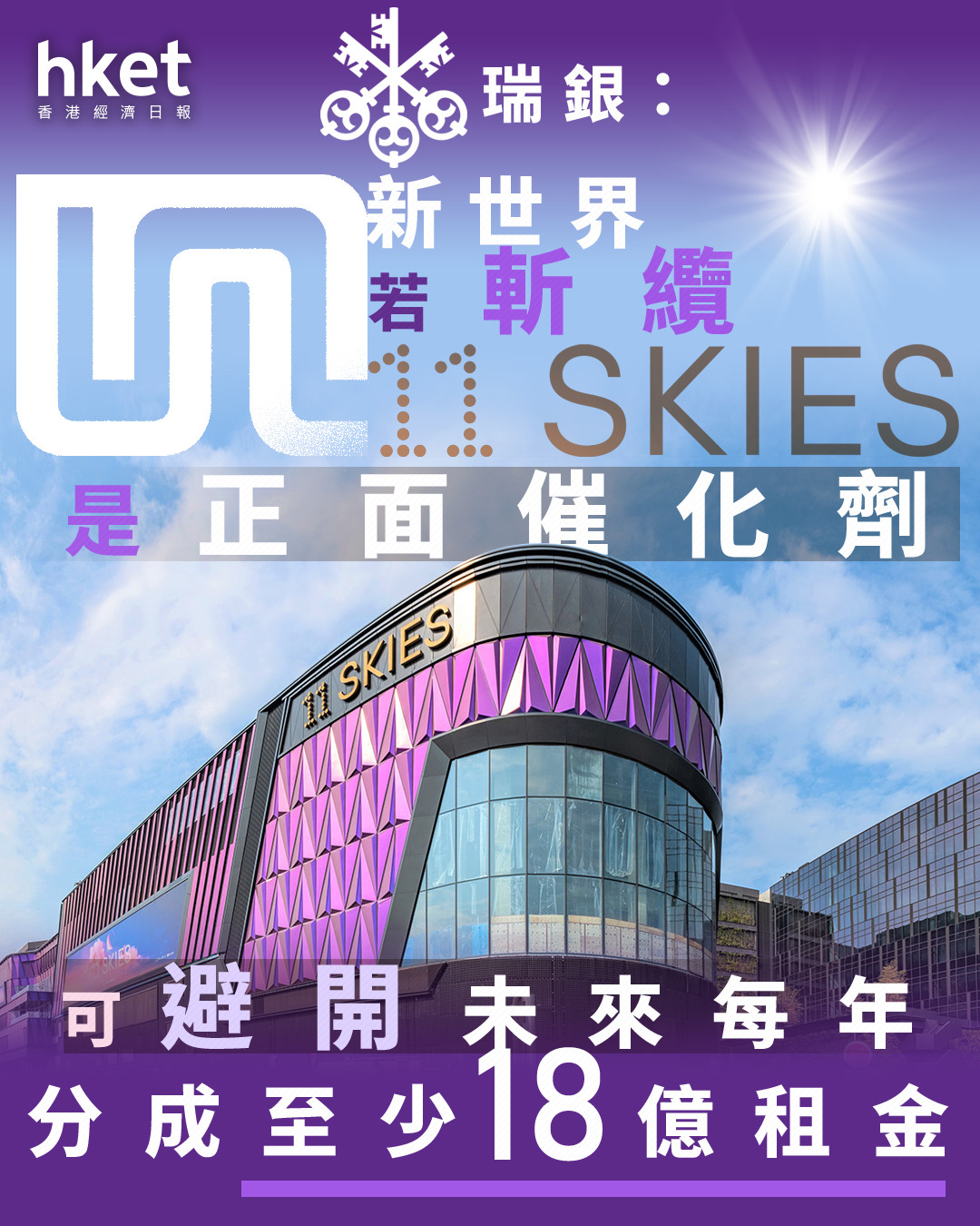 11 SKIES｜新世界據報擬蝕讓11 SKIES 瑞銀：斬纜可省或然負債、機管局：密切溝通（第二版）