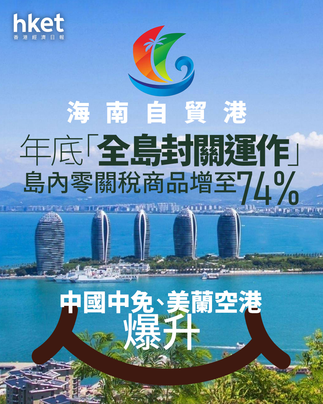 異動股｜2025年底海南自貿港全島封關運作 中國中免炒升19%、美蘭空港升一成