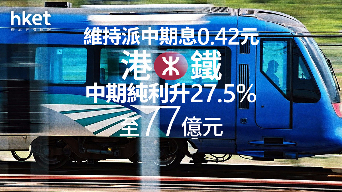 66業績｜港鐵中期純利升27.5%至77億元 維持派中期息0.42元