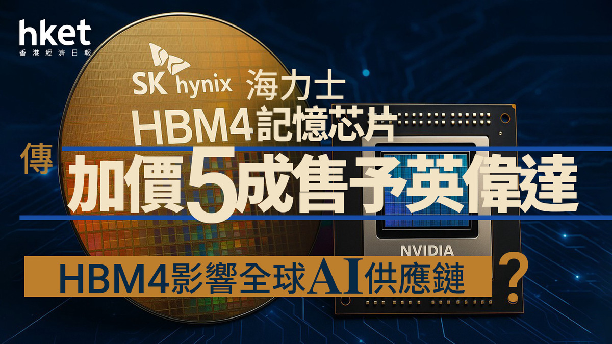 AI大戰｜SK海力士HBM4記憶芯片 據報加價5成售予英偉達、HBM4將影響全球AI供應鏈？HBM4是什麽？