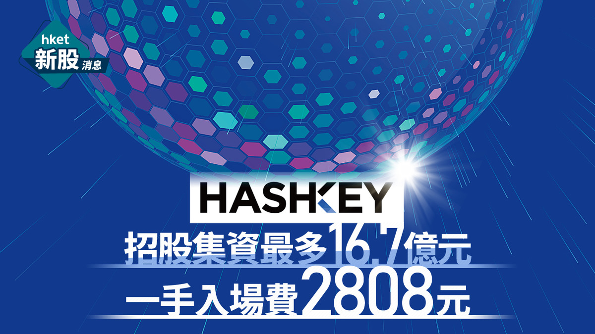 HashKey IPO｜3887招股5.95-6.95元 一手2808元 12月17日上市
